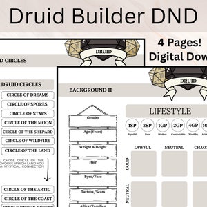 DRUID BUNDLE | Dnd Druid Pack | Druid Spell Cards | Wild Shape ...
