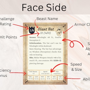 Moon Druid Wild Shapes Cards Dnd 5e | Wild Shape | 93 Beast ...