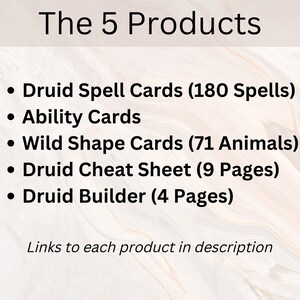 DRUID BUNDLE | Dnd Druid Pack | Druid Spell Cards | Wild Shape ...