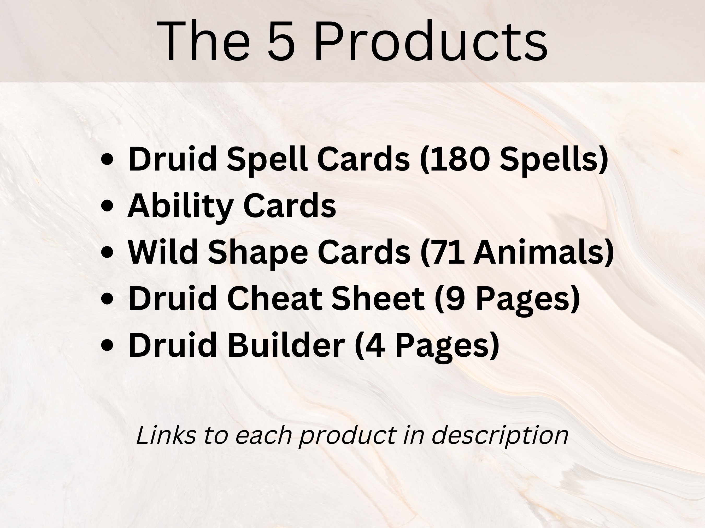 DRUID BUNDLE Dnd Druid Pack Druid Spell Cards Wild Shape - Etsy