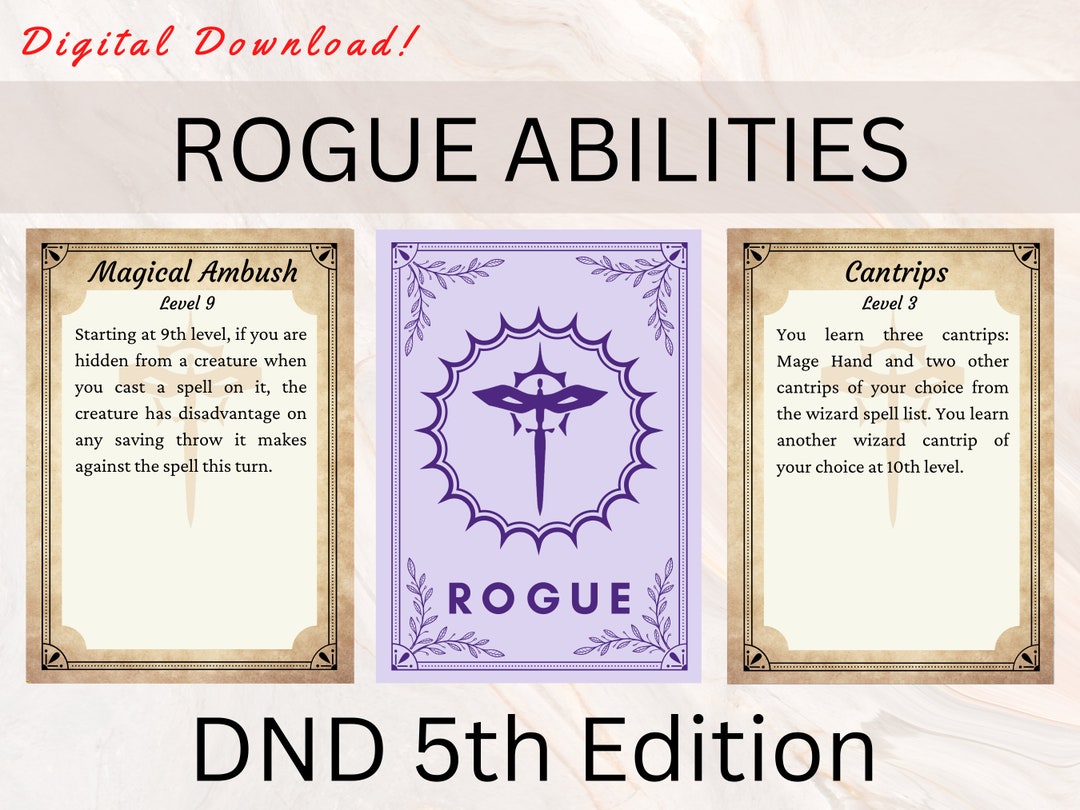Rogue Ability Cards | Dnd Ability Cards | D&D Rogue | Dnd Spellbook ...