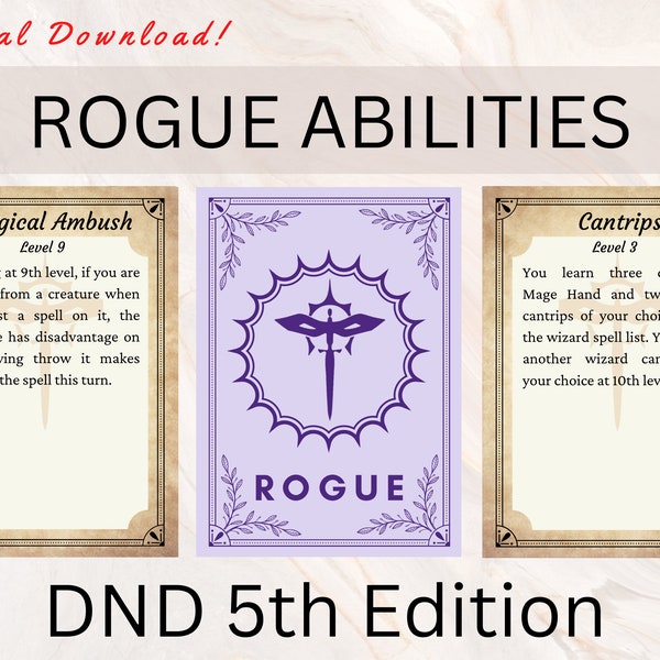 Dandd Rogue Cards Etsy