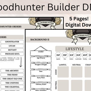 BLOOD HUNTER BUNDLE | Dnd Bloodhunter Pack | Blood Hunter Spells ...
