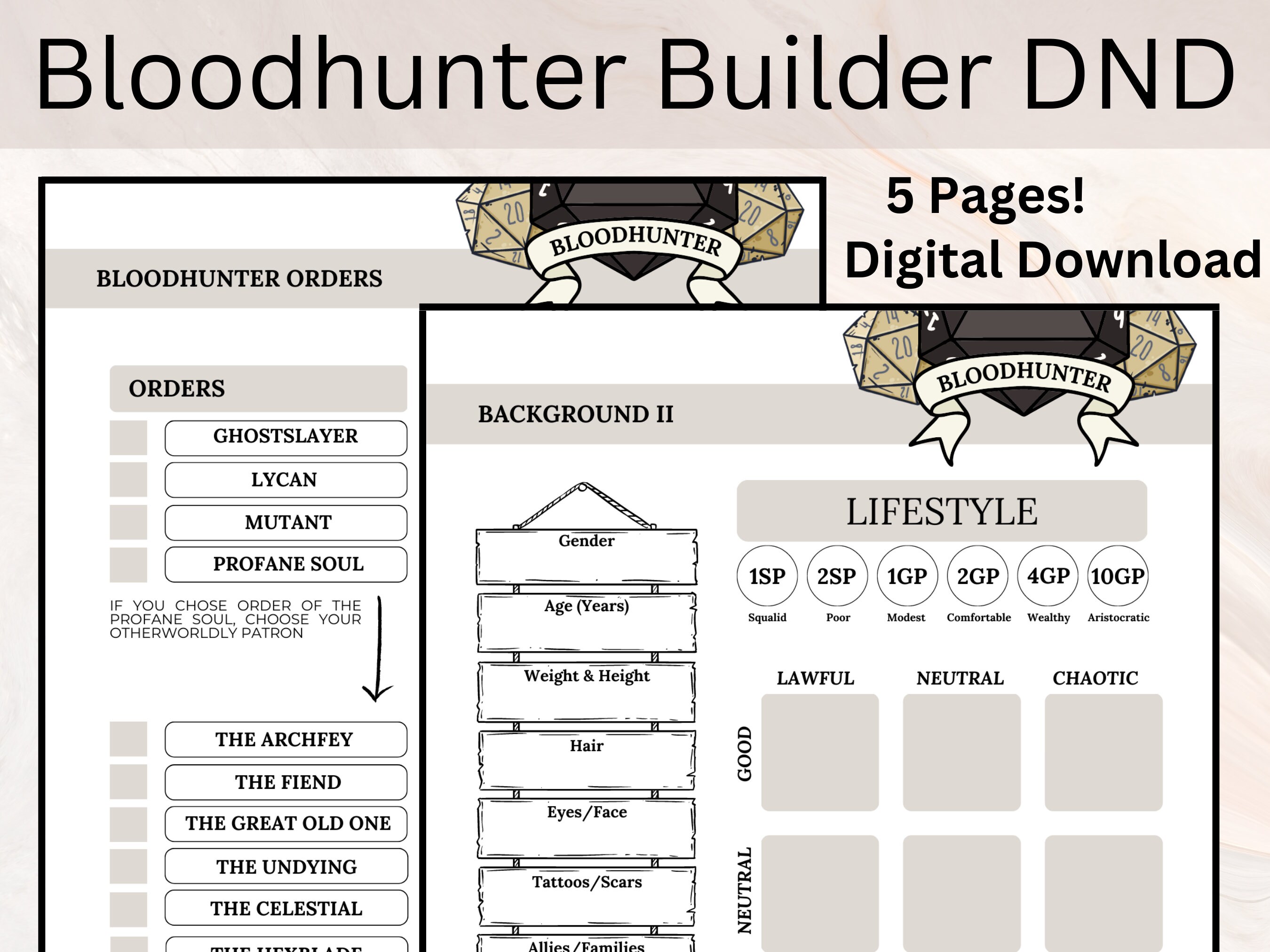 BLOOD HUNTER BUNDLE | Dnd Bloodhunter Pack | Blood Hunter Spells ...