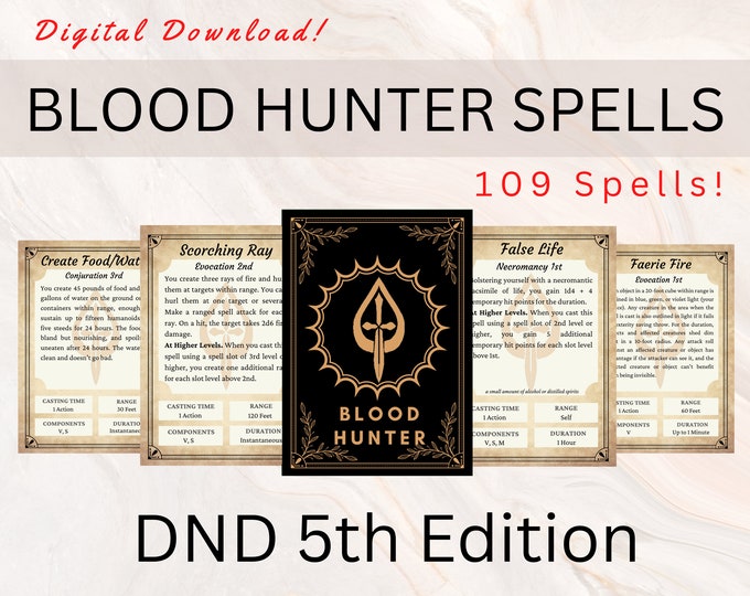 Blood Hunter Cheat Sheet | Blood Hunter Quick Reference Guide | Dnd ...
