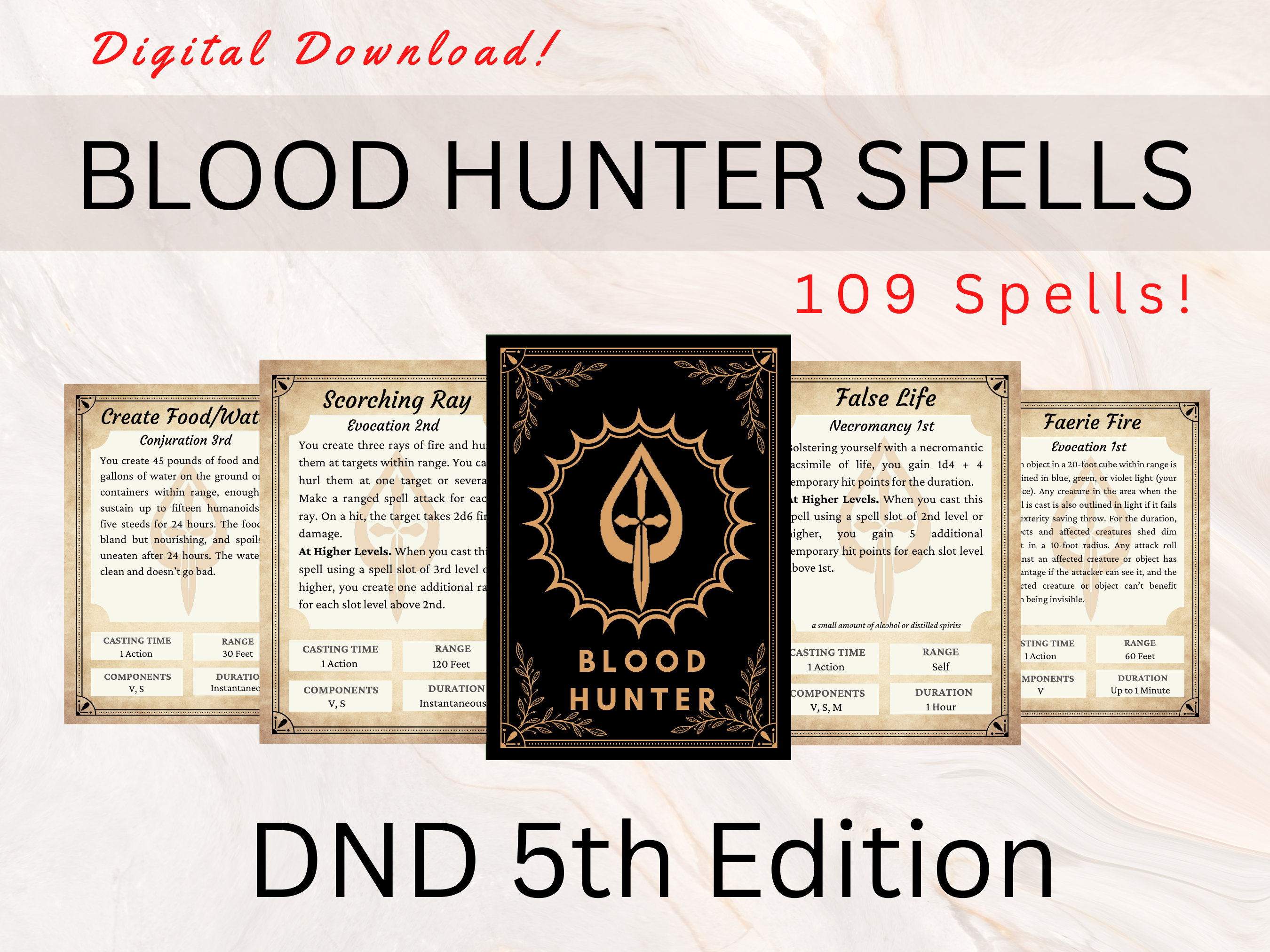 Bloodhunter Dnd Spell Cards | Dnd Spellbook | Dnd Spellbook Cards | Dnd ...
