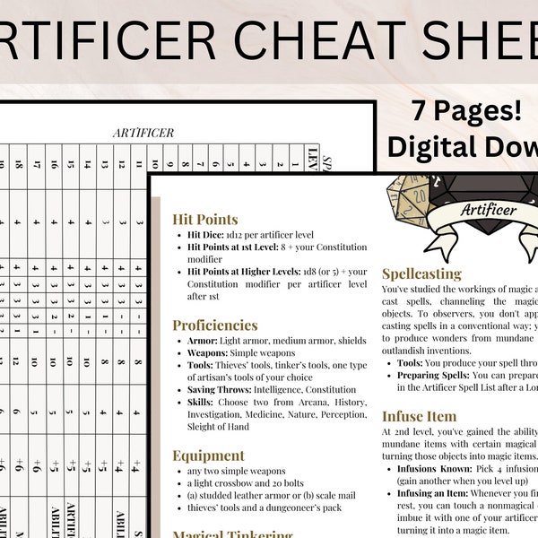 Dungeons and Dragons Dm Cheat Sheet - Etsy