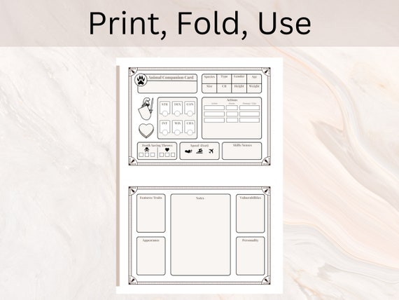 Pathfinder Character Sheet Animal Companion