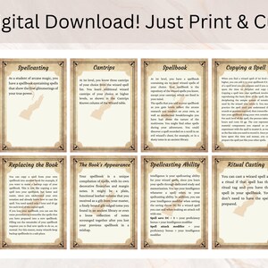 Wizard Ability Cards | Dnd Ability Cards | D&D Wizard | Dnd Spellbook ...