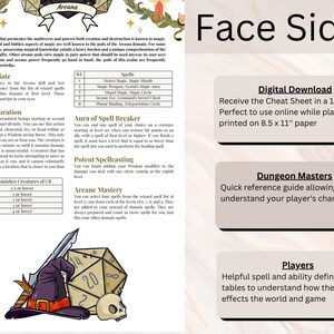 Cleric Cheat Sheet | Cleric Quick Referece Guide | Dnd Cheat Sheet ...
