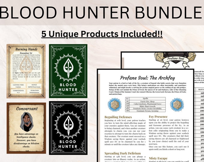 BLOOD HUNTER BUNDLE | Dnd Bloodhunter Pack | Blood Hunter Spells ...