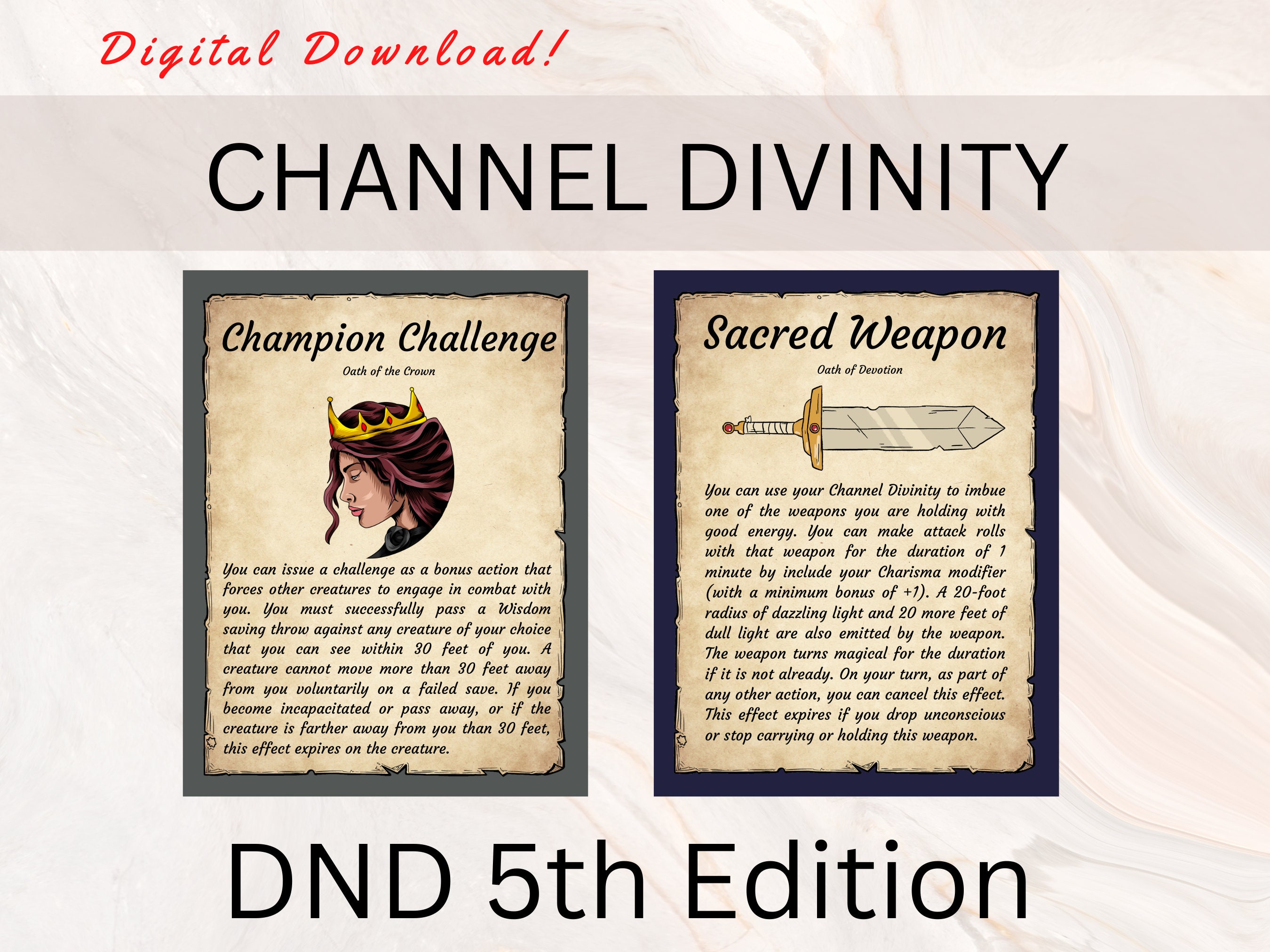 PALADIN BUNDLE Dnd Paladin Pack Paladin Spell Cards - Etsy