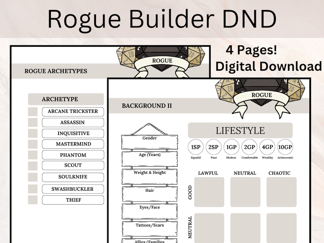 Build a Rogue | Rogue Builder | Rogue Guide Dnd | Build a Rogue in Dnd ...