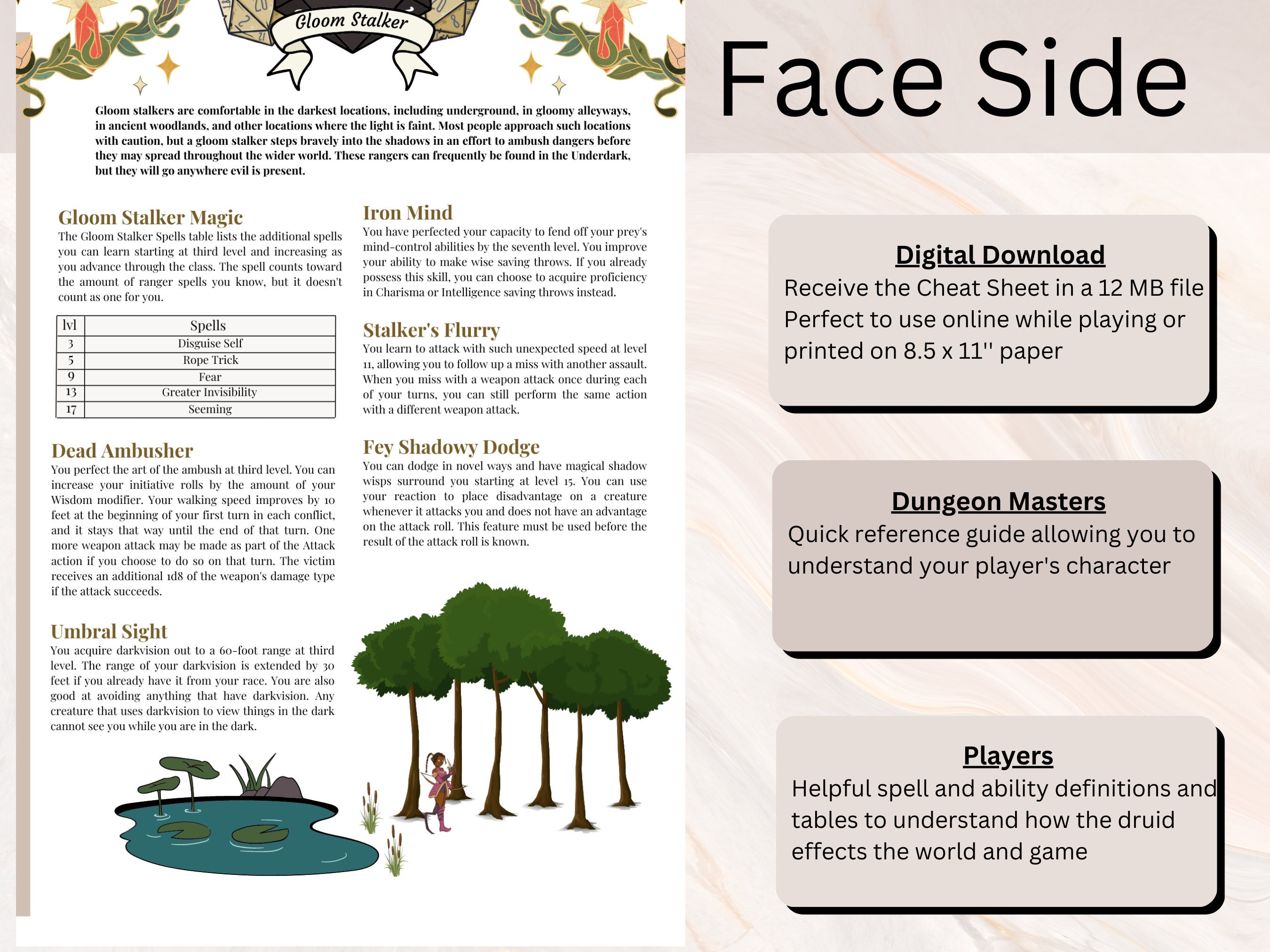 Ranger Cheat Sheet | Ranger Quick Reference Guide | Dnd Cheat Sheet ...