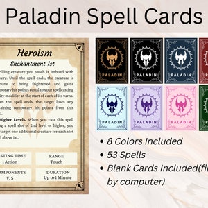 PALADIN BUNDLE | Dnd Paladin Pack | Paladin Spell Cards | Paladin ...