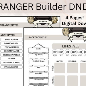 RANGER BUNDLE | Dnd Ranger Pack | Ranger Spell Cards | Ranger Cheat ...