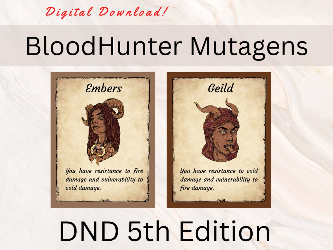 BLOOD HUNTER BUNDLE | Dnd Bloodhunter Pack | Blood Hunter Spells ...
