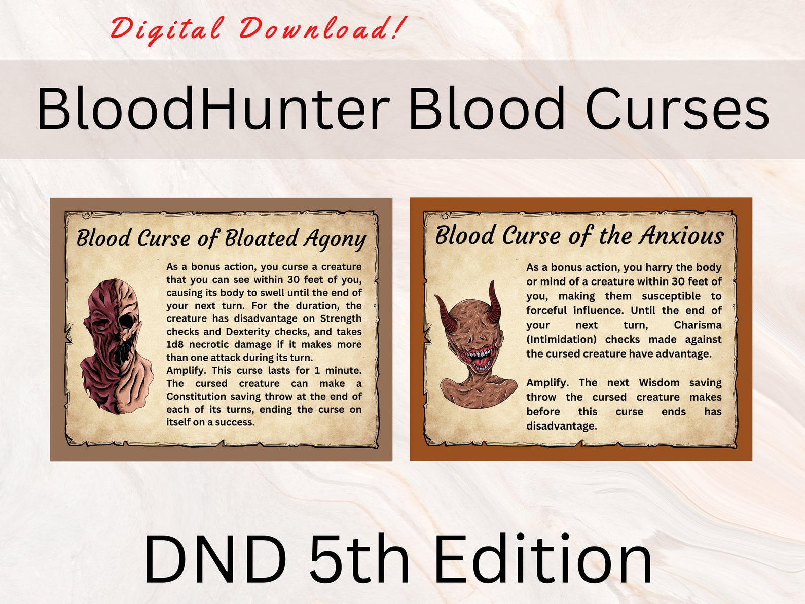 BLOOD HUNTER BUNDLE | Dnd Bloodhunter Pack | Blood Hunter Spells ...