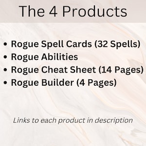 ROGUE BUNDLE | Dnd Rogue Pack | Rogue Spell Cards | Rogue Builder ...