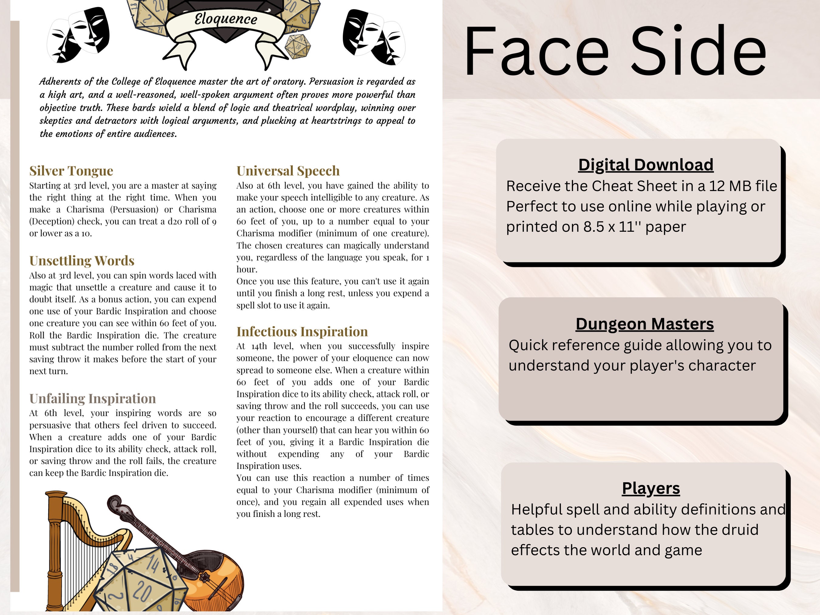 Bard Cheat Sheet Bard Quick Reference Guide Dnd Cheat - Etsy Bard Cheat Sheet Bard Quick Reference Guide Dnd Cheat - Etsy