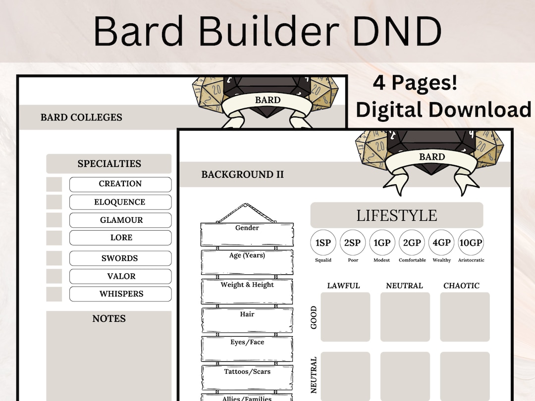 Build a Bard | Bard Builder | Bard Guide Dnd | Build a Bard in Dnd ...