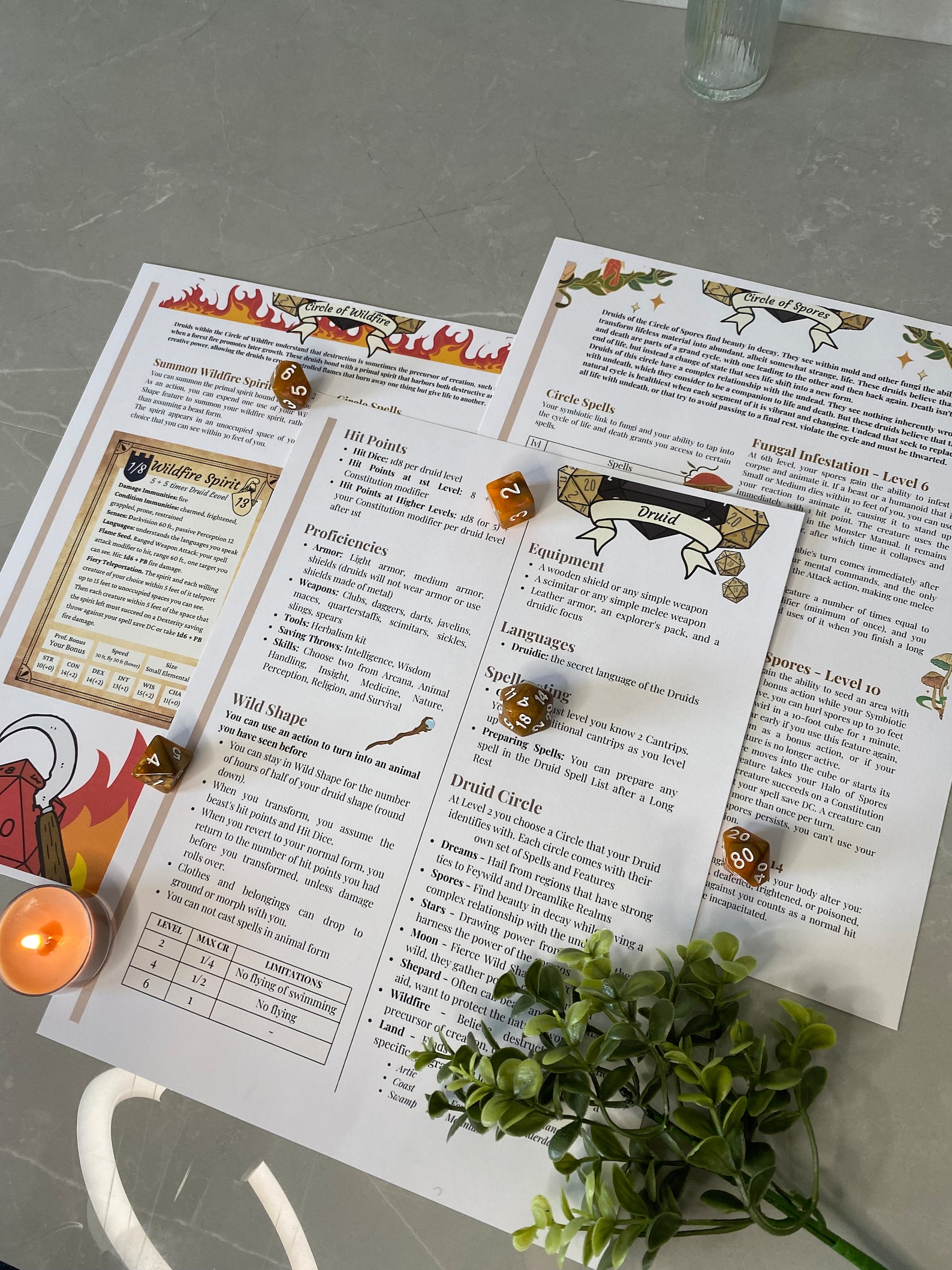 Druid Cheat Sheet | Druid Quick Reference Guide | Dnd Cheat Sheet | 9 ...