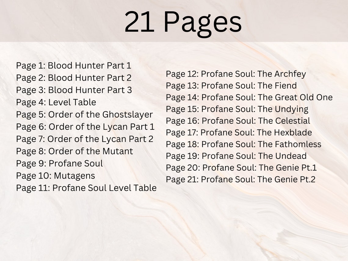 Blood Hunter Cheat Sheet Blood Hunter Quick Reference Guide - Etsy