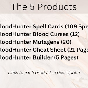 BLOOD HUNTER BUNDLE | Dnd Bloodhunter Pack | Blood Hunter Spells ...