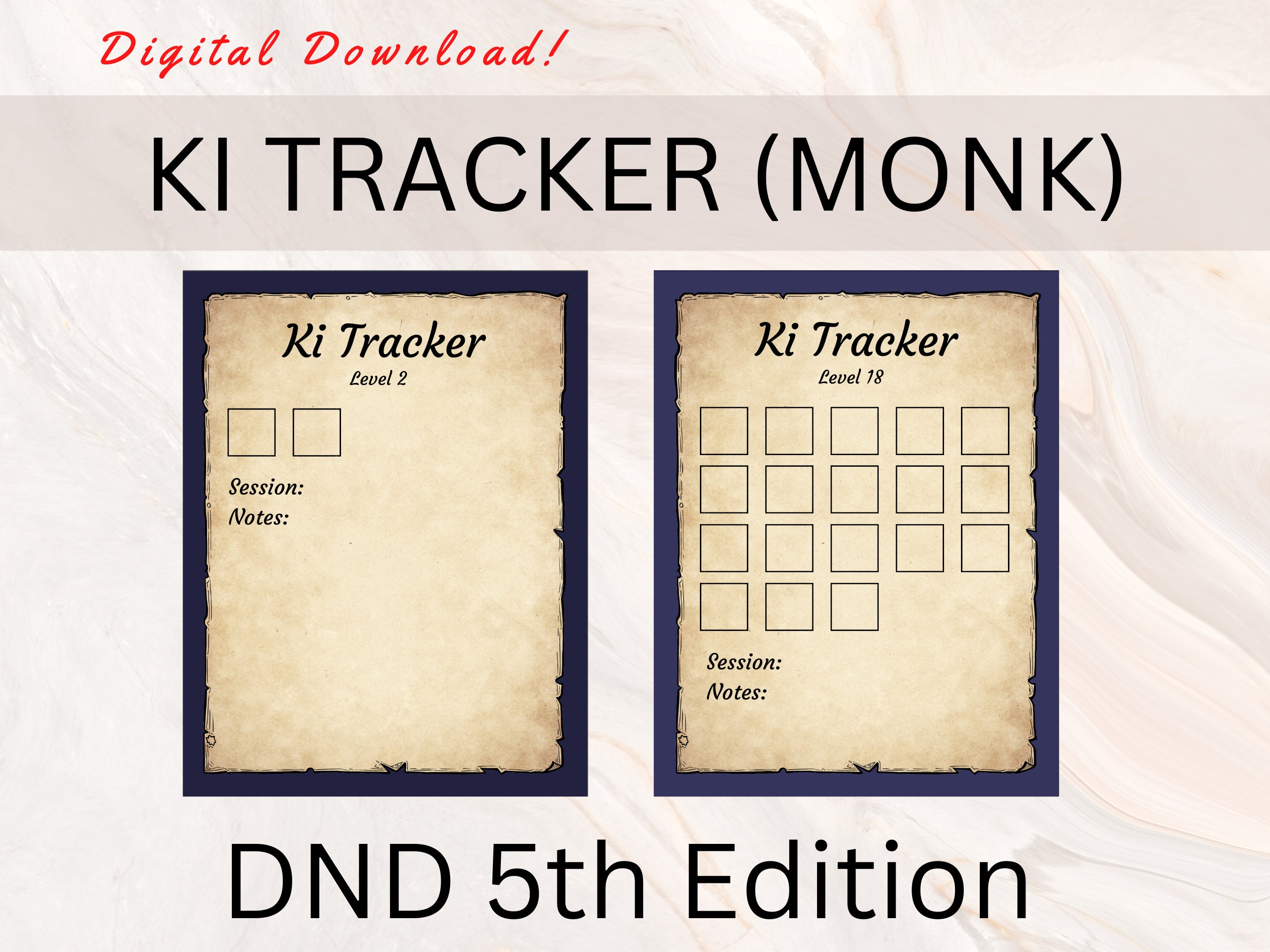 Monk Ki Tracker Ki Points Ki Ability Monk Monk Dnd Dnd - Etsy