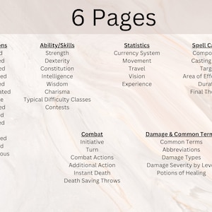 Dnd Cheat Sheet | Quick Reference Guide | DM Cheat Sheet | Dnd Player ...