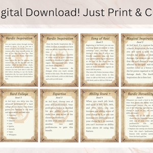 Bard Ability Cards Dnd Ability Cards Dnd Bard Dnd Spellbook Cards Dnd ...