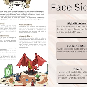 Monk Cheat Sheet | Monk Quick Referece Guide | Dnd Cheat Sheet | Monk ...