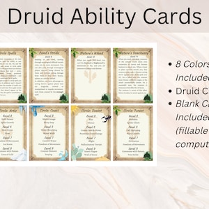 DRUID BUNDLE | Dnd Druid Pack | Druid Spell Cards | Wild Shape ...