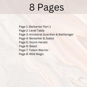 Barbarian Cheat Sheet | Barbarian Quick Reference Guide | Dnd Cheat ...