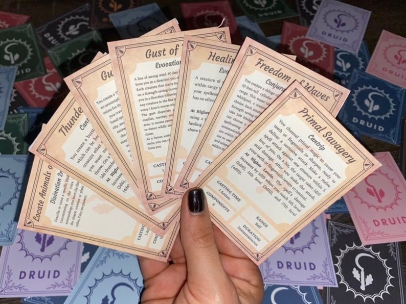 Druid Dnd Spell Cards Dnd Spellbook Dnd Spellbook Cards - Etsy