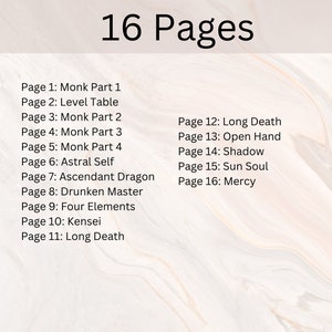 Monk Cheat Sheet | Monk Quick Referece Guide | Dnd Cheat Sheet | Monk Dnd Players | Gifts for ...