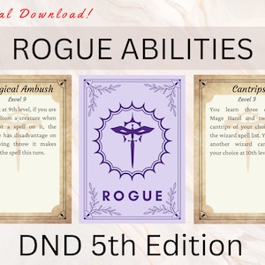 ROGUE BUNDLE | Dnd Rogue Pack | Rogue Spell Cards | Rogue Builder ...