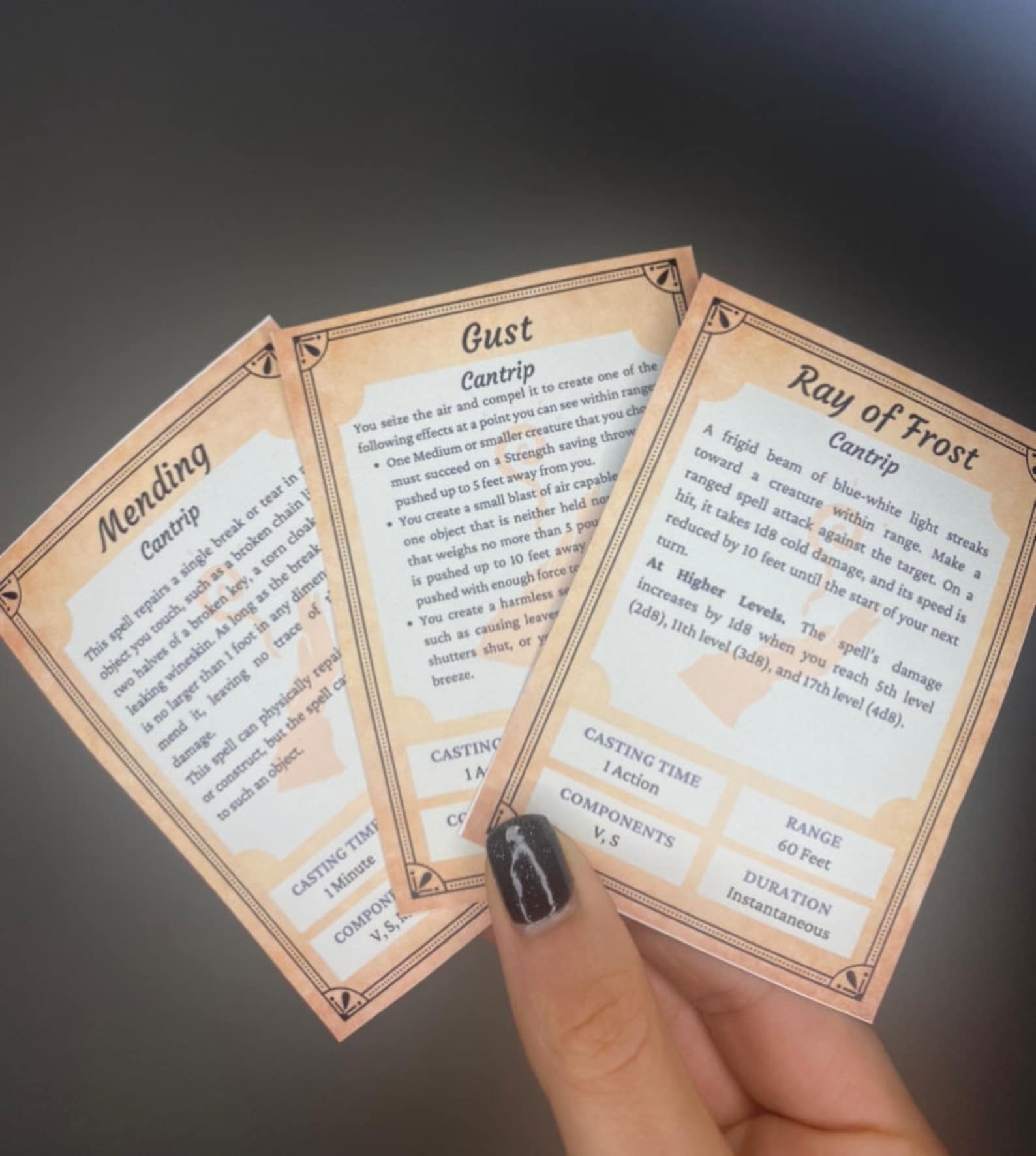 Wizard Dnd Spell Cards Dnd Spellbook Dnd Spellbook Cards - Etsy