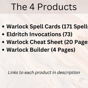 WARLOCK BUNDLE | Dnd Warlock Pack | Warlock Spell Cards | Eldritch ...