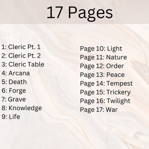 Cleric Cheat Sheet | Cleric Quick Referece Guide | Dnd Cheat Sheet ...