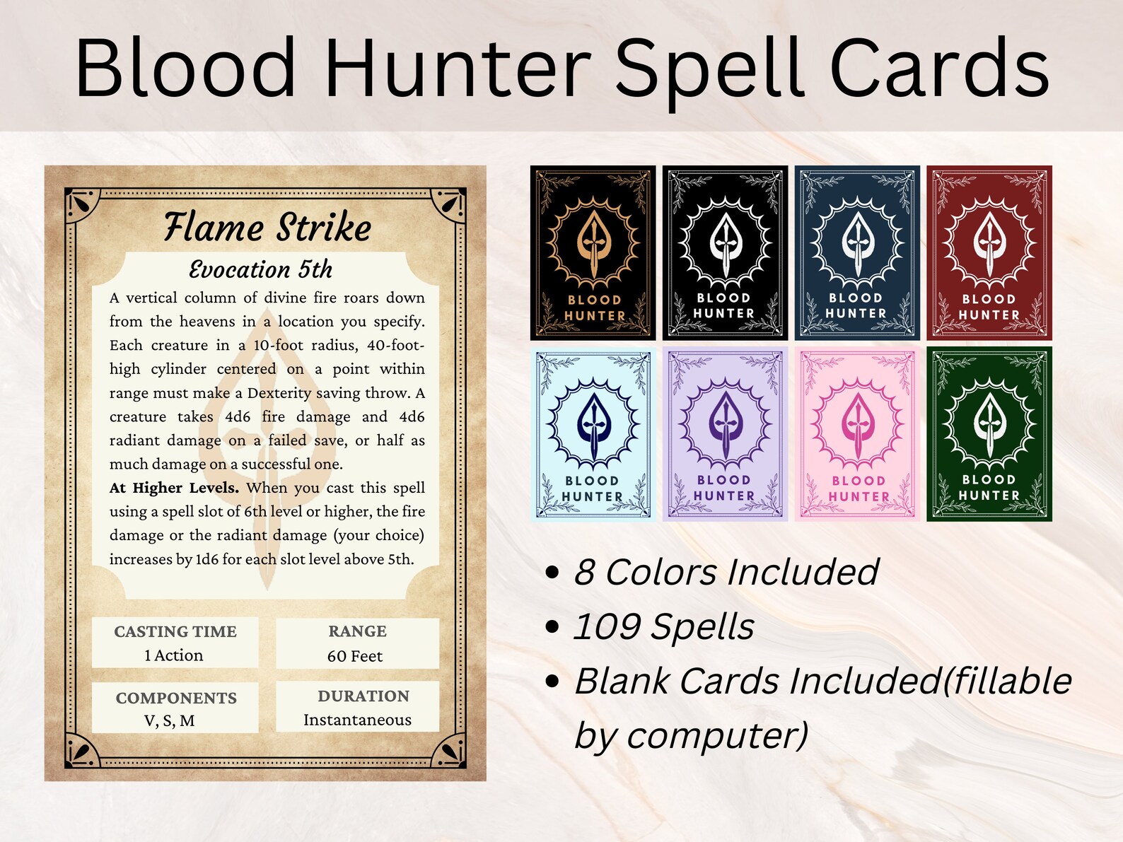 BLOOD HUNTER BUNDLE | Dnd Bloodhunter Pack | Blood Hunter Spells ...