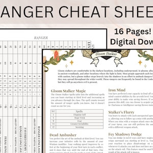 RANGER BUNDLE | Dnd Ranger Pack | Ranger Spell Cards | Ranger Cheat ...