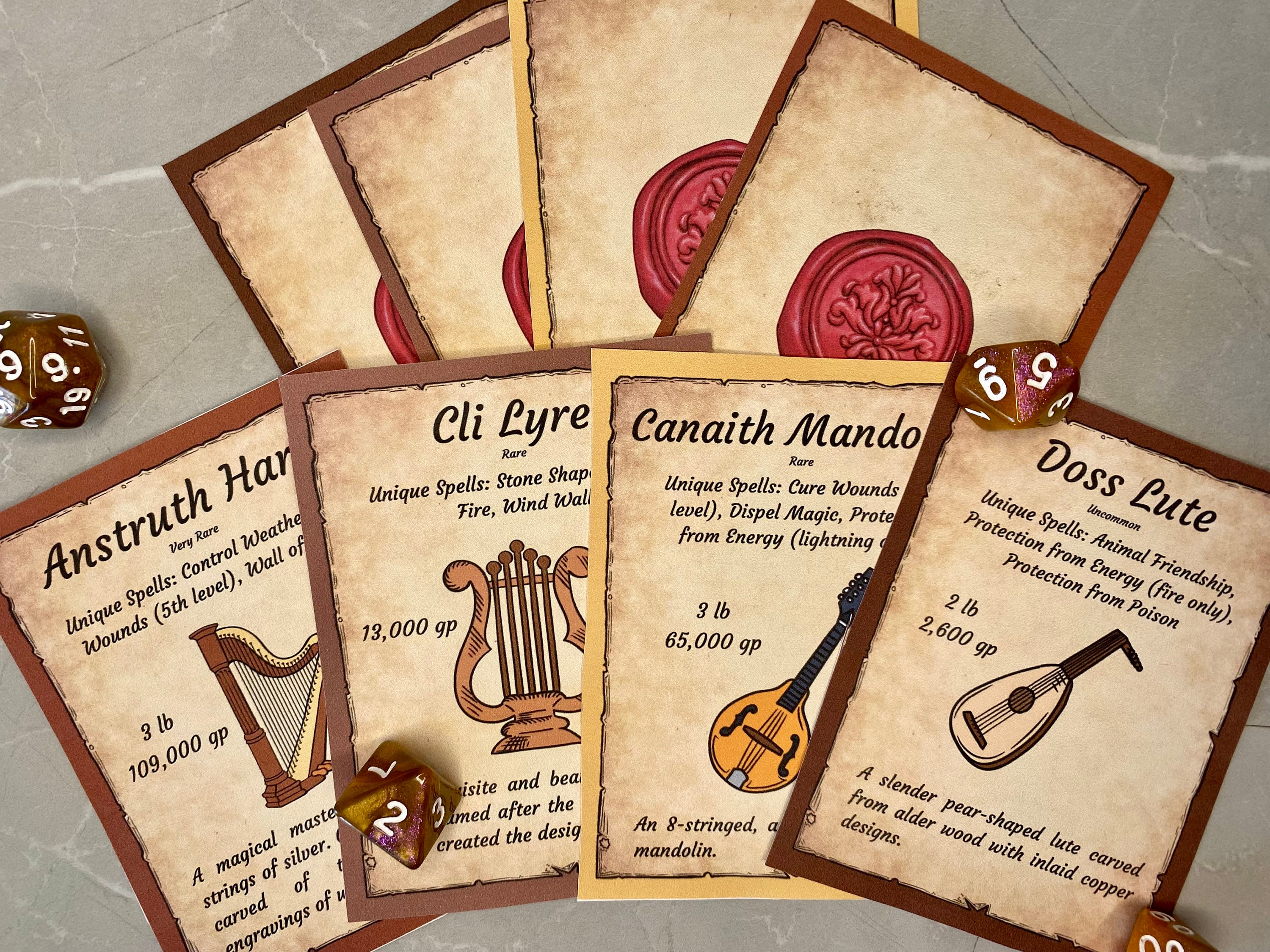 Dungeons and dragons cards Bard pack - glwec.in