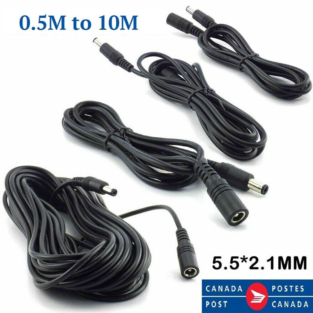 12V DC Extension Cable 5.5mm X 2.1mm Male to Female Power Cord Extend ...