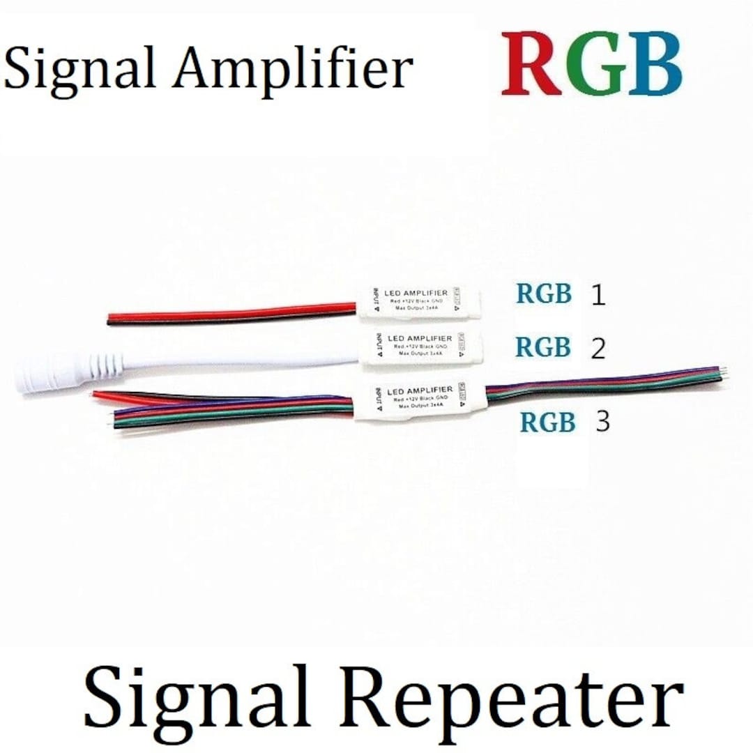 Mini Tiny R.G.B Signal Amplifier Repeater 4 Pin 12A F 5050 3528 SMD LED ...