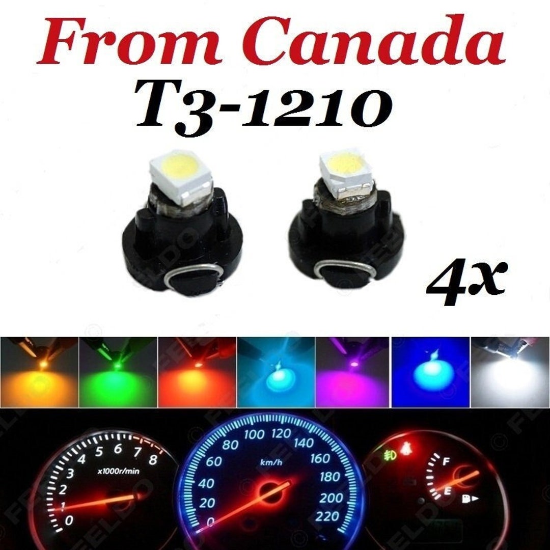 4x T3 Neo Wedge 1 SMD 1210 LED Bulbs HVAC Dash Gauge Climate Control ...