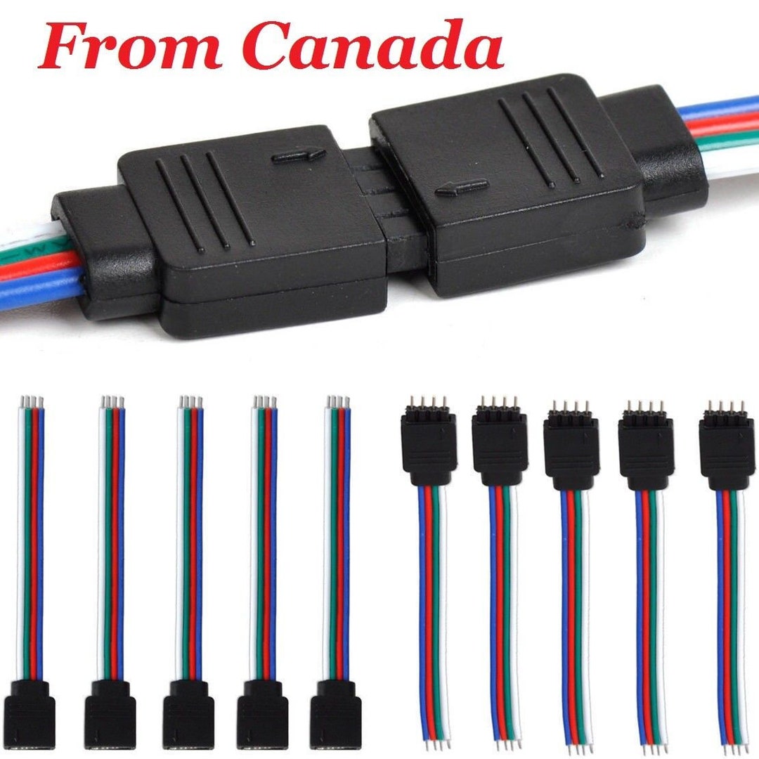 10pcs 4pin Male Female Connector Wire Cables RGB 3528 5050 SMD LED Strip Light 5-24V - Etsy