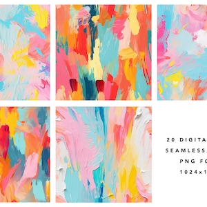 Digital Paper Set- Brush Strokes - Seamless Backgrounds - 20 Images in ...