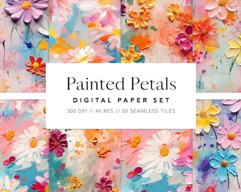 Digital Paper Set- Brush Strokes - Seamless Backgrounds - 20 Images in ...