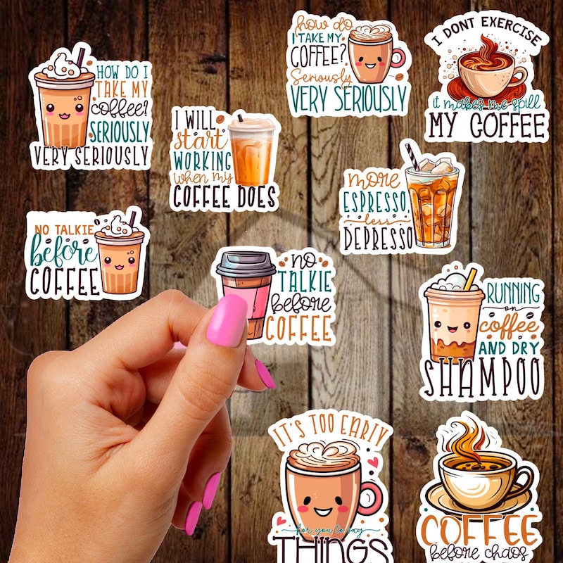Cute Coffee Stickers - Etsy